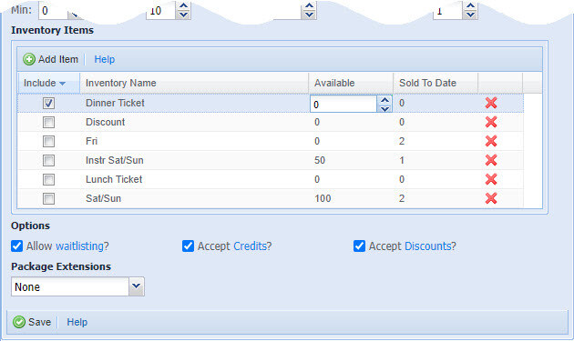Packages and Inventory